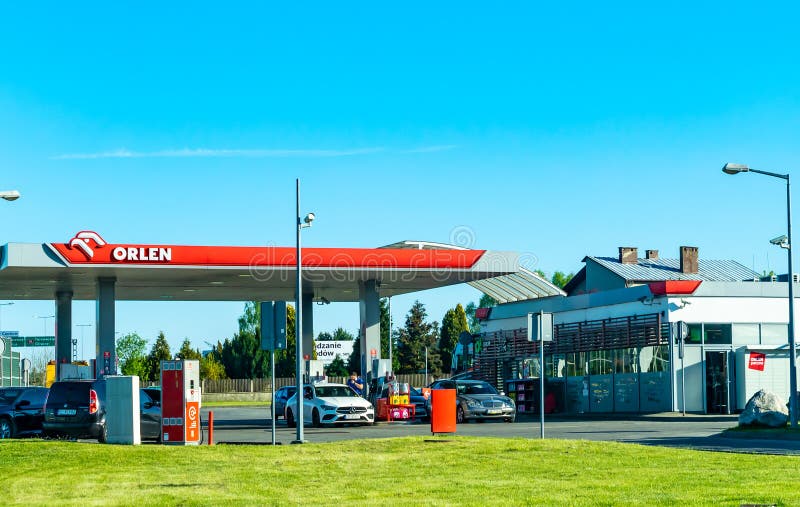 Orlen Gas Station Logo Sign. Polish Petrol Station Pylon with Logotype ...