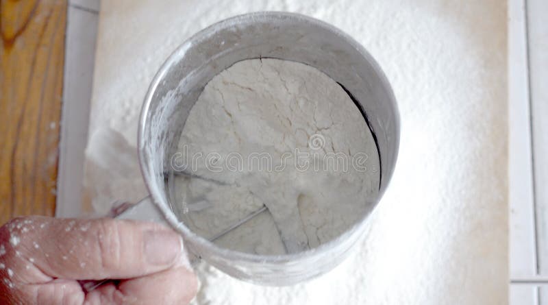 Sifting the Flour through a Hand Sieve Stock Image - Image of gourmet ...