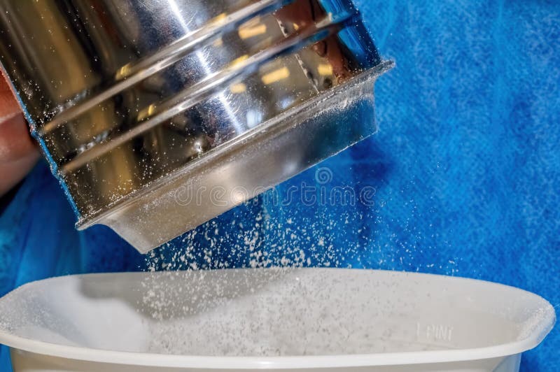 Sifting Flour through a Sieve Stock Image - Image of equipment, motion ...
