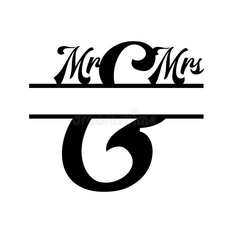 Sig. E Sig.ra Monogramma, Lettera Separata, Vettore Di Isolamento ...