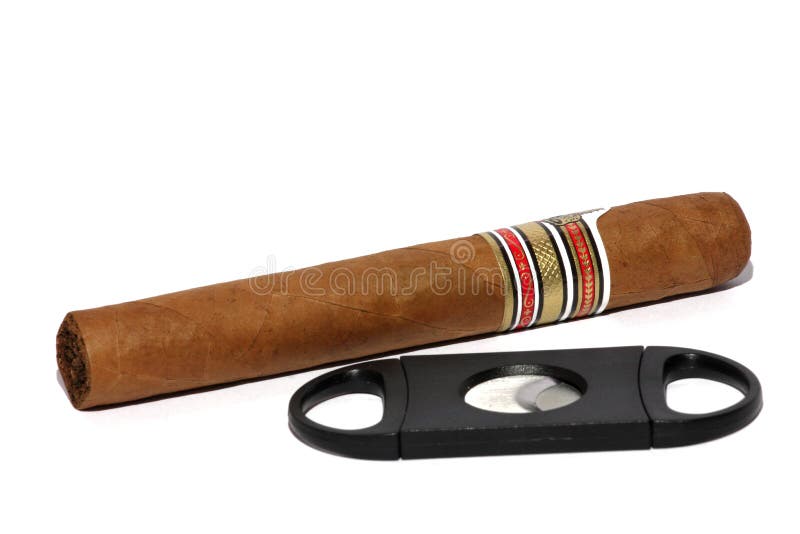Sigaar En De Snijder Van De Sigaar Stock Afbeelding - Image of stijl ...