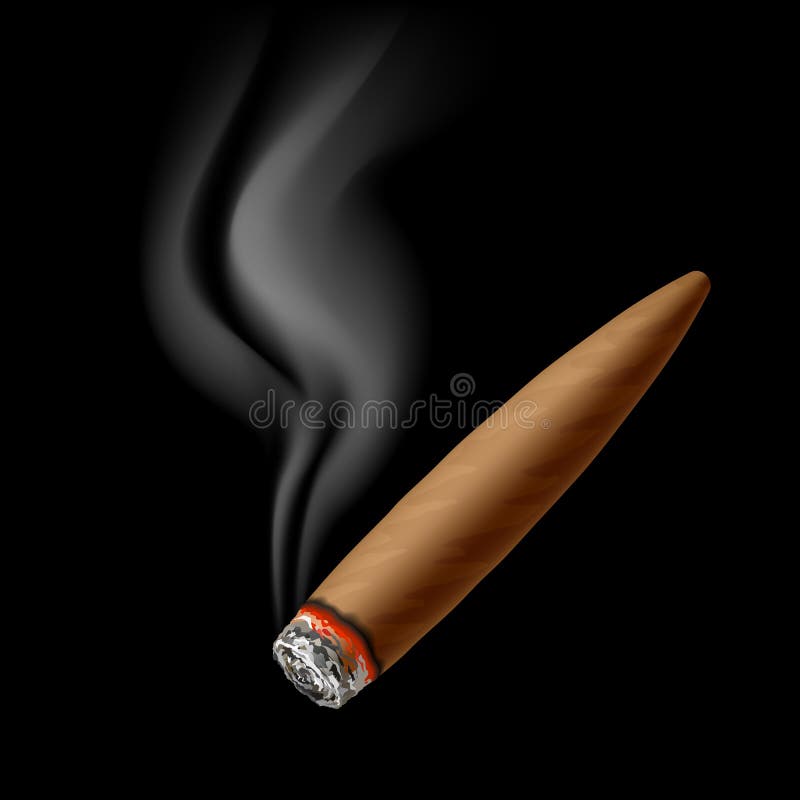 Sigaar met rook vector illustratie. Illustration of gewoonte - 35942988