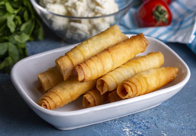Sigara Boregi - Turkish Cigar Shaped Rolls Stock Photo - Image of ...