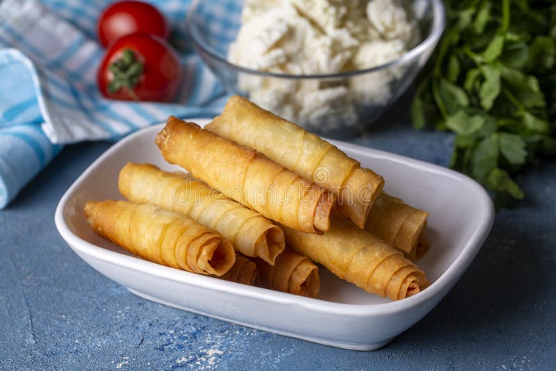 Sigara Boregi - Turkish Cigar Shaped Rolls Stock Photo - Image of ...