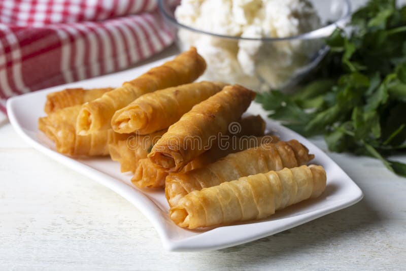 Sigara Boregi - Turkish Cigar Shaped Rolls Stock Image - Image of ...