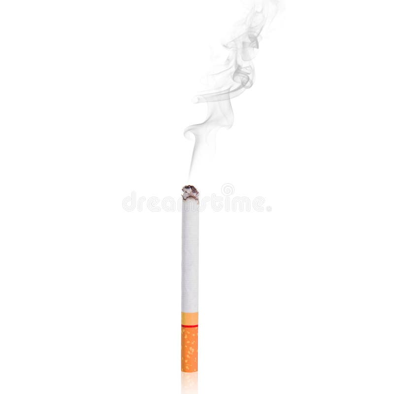 Sigaret met rook stock afbeelding. Image of één, sluit - 35937307