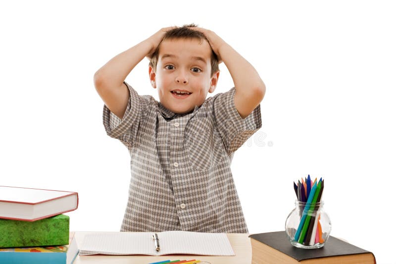 Sighing schoolboy stock photo. Image of knowledge, intelligent - 10168922