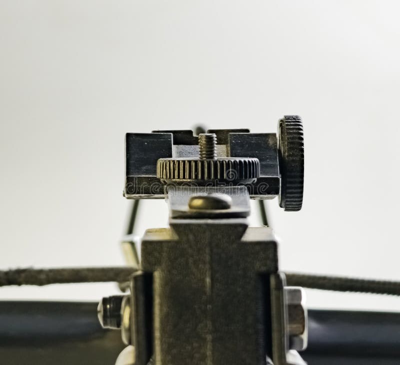 Sight of a Black Training Crossbow on a White Background. Close-up ...