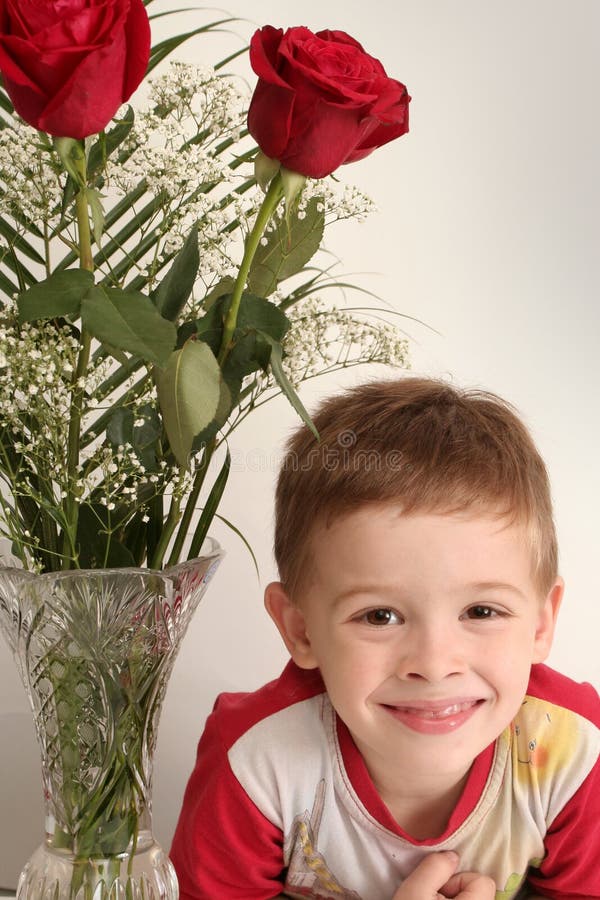 Sight Of The Boy Also Three Red Roses Picture. Image: 3832397