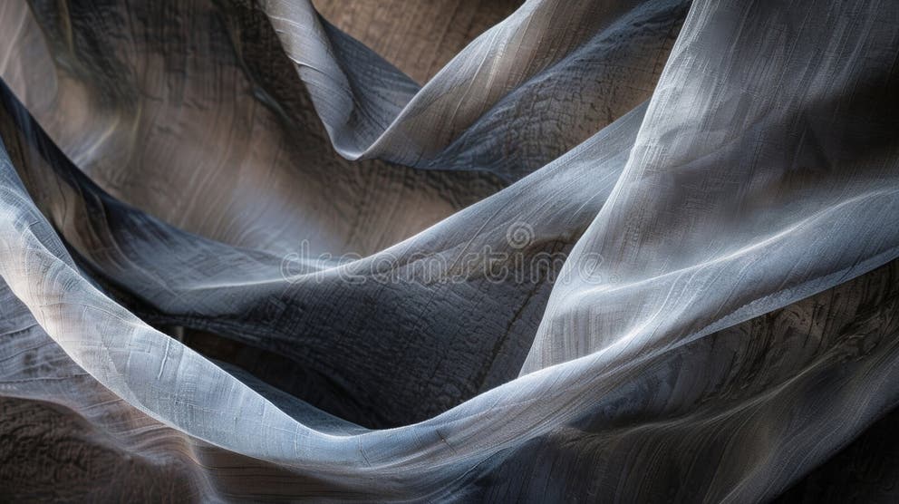 The Sight of a Flowing Fabric Revealing the Drop of a Cliff Face Stock ...