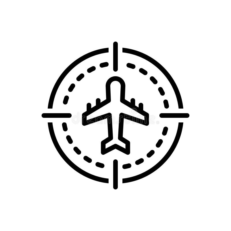 Black Line Icon for Sight, Eyesight and Flight Stock Vector ...