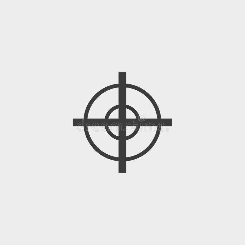 Sight Icon with Shadow on a Gray Background. Vector Illustration Stock ...