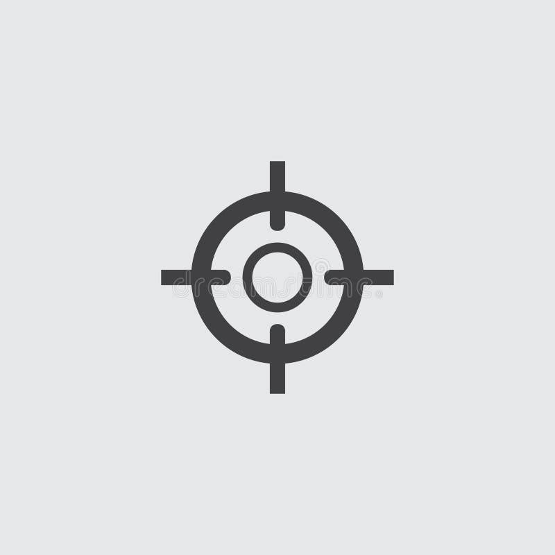 Sight Icon with Shadow on a Gray Background. Vector Illustration Stock ...