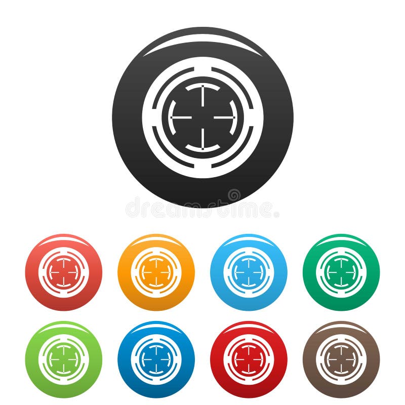 Sight icons set color stock vector. Illustration of army - 134040741