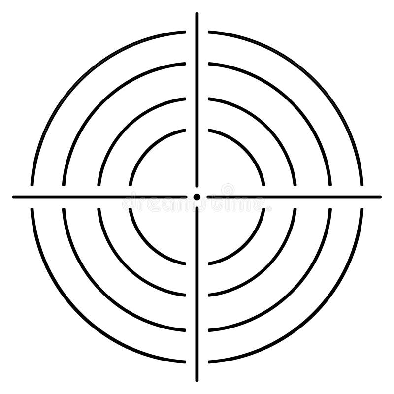 Sight Line Diagram, Target or Blank for Mandala Template Stock Vector ...