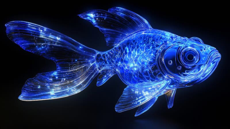 The Sight of Luminescent Blue Fish Navigating Dark Waters Symbolizes ...