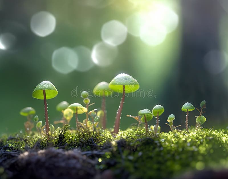 Seed of a Tree Sprouting in a Forest Stock Illustration - Illustration ...