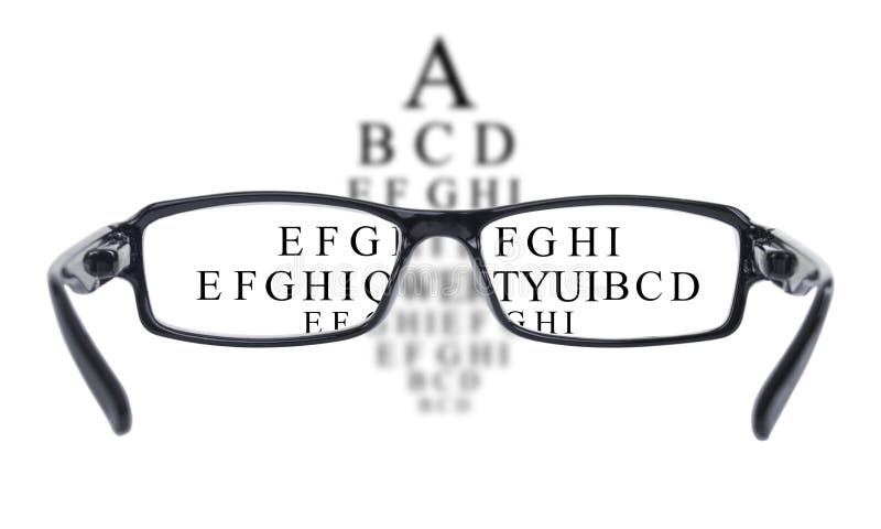Glasses and eye test chart stock photo. Image of optometry - 2094282