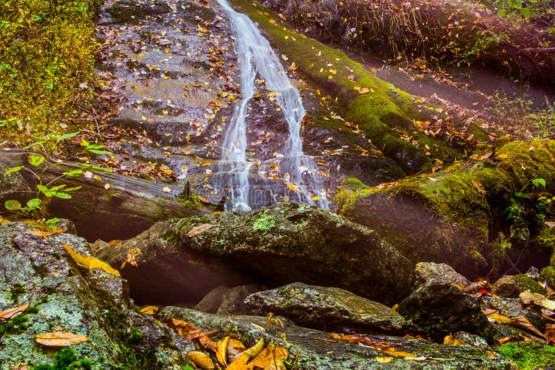 View of Wigwam Falls Off the Blue Ridge Parkway in Virginia in Autumn ...