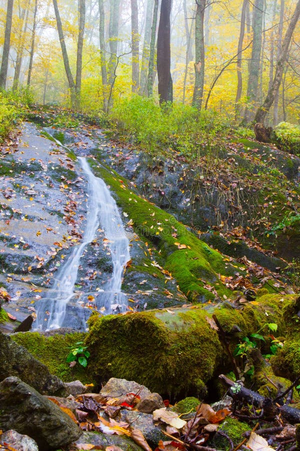 View of Wigwam Falls Off the Blue Ridge Parkway in Virginia in Autumn ...
