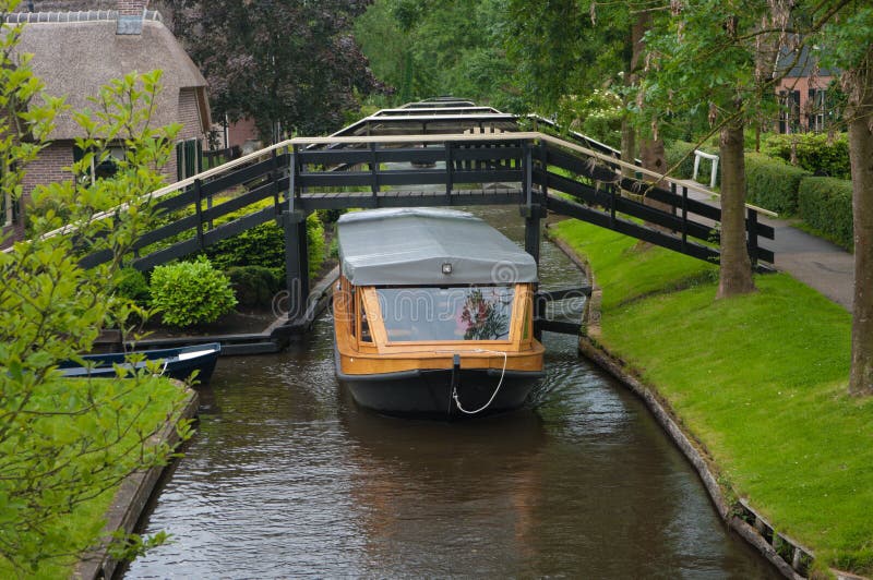 Sightsee boat stock image. Image of tourism, giethoorn - 26288697