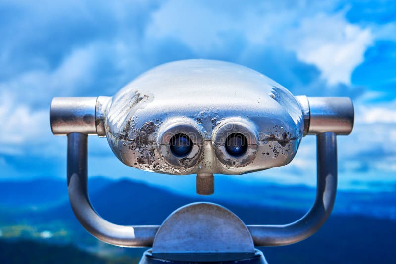 Sightseeing Binoculars at the Observation Deck Stock Image - Image of ...