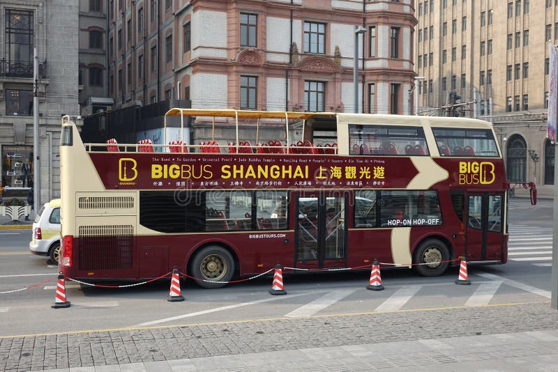 Sightseeing Bus in the Bund Shanghai Editorial Stock Image - Image of ...