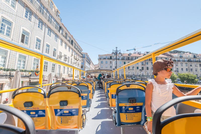 On a Sightseeing Bus Driving through Lisbon.. Editorial Image - Image ...