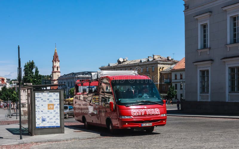Sightseeing bus. Vilnius editorial stock image. Image of outdoor - 66009004