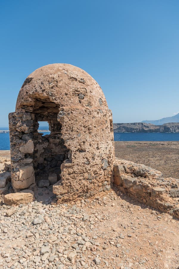 Sightseeing Tower from Gramvousa Stock Image - Image of fortress ...