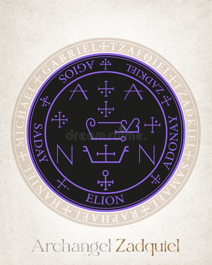 Sigil Archangel Zadquiel stock illustration. Illustration of circle ...