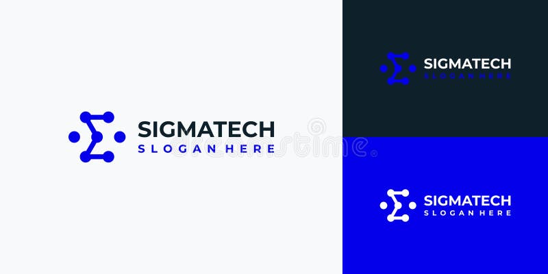 Sigma Dots Point Connection Vector Logo Design. Stock Vector ...