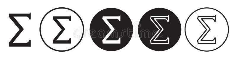 Sigma Symbol Vector Set Collection for Web Stock Vector - Illustration ...