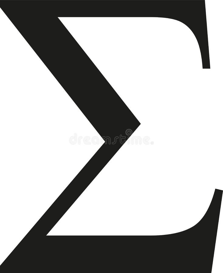 Signaturtecken. Sigma Bokstaven Greek Alphabet Symbol Stock ...