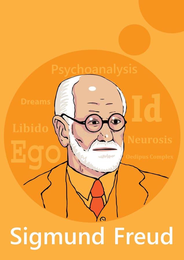 Sigmund Freud Cartoon vektor abbildung. Illustration von gefühl - 68134050