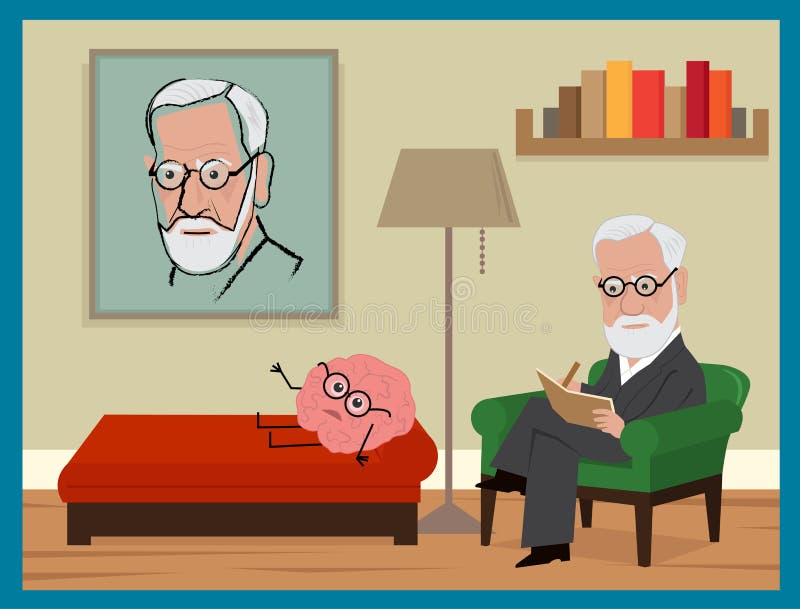 Cartone Animato Di Sigmund Freud Illustrazione Vettoriale ...