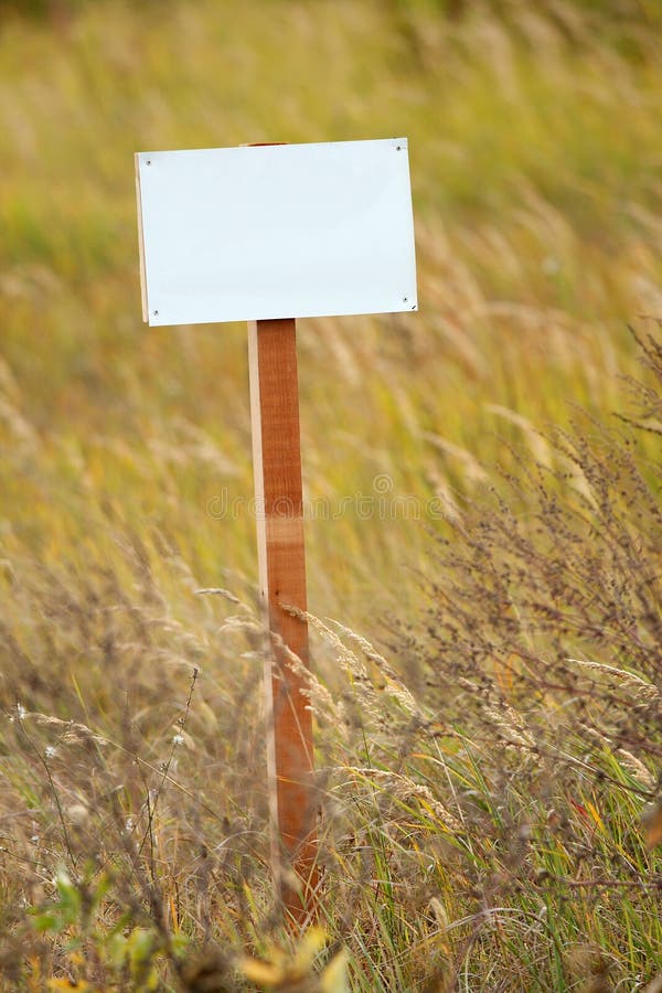 Sign stock photo. Image of place, white, ground, meadow - 11610690