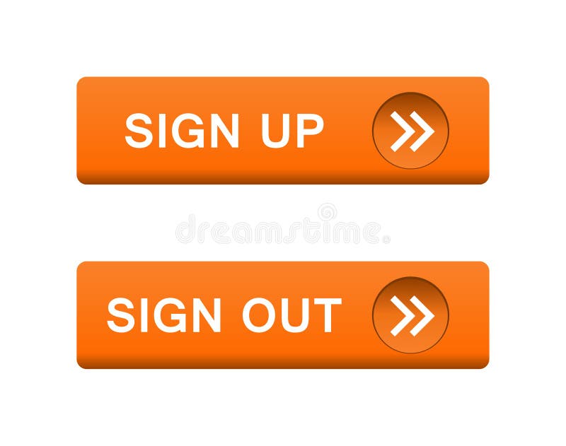 Sign up sign out button stock vector. Illustration of internet - 175543767