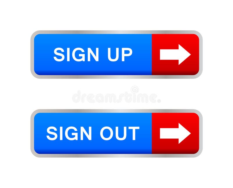 Sign up sign out button stock vector. Illustration of click - 175543814
