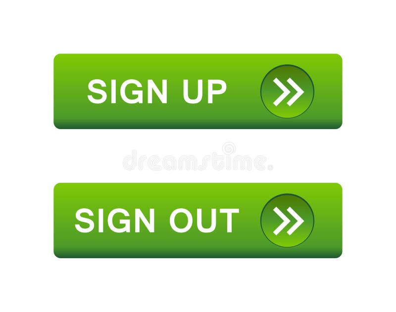Sign up sign out button stock vector. Illustration of elements - 175543886
