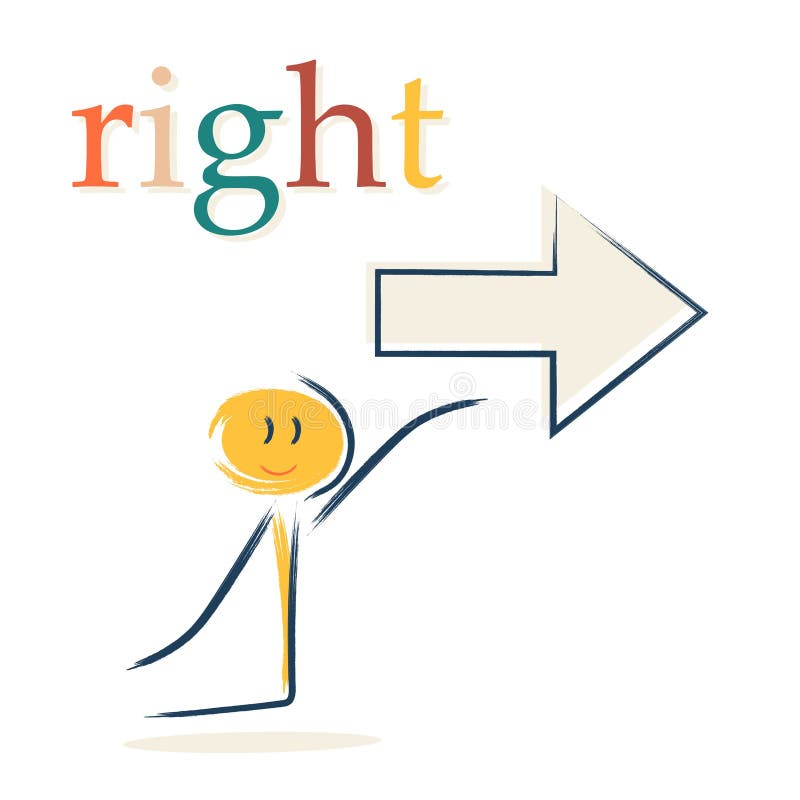 The Character with the Arrow Shows the Direction Stock Vector ...