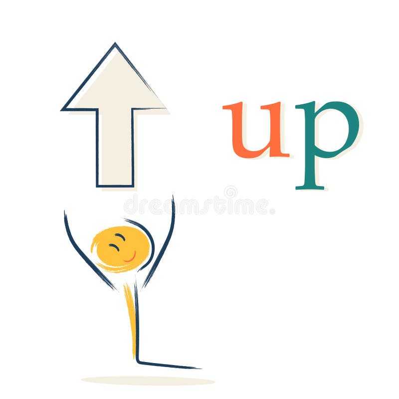 The Character with the Arrow Shows the Direction Stock Vector ...