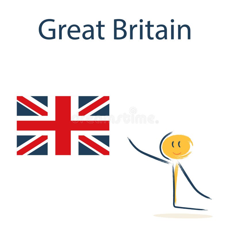 Character with the Flag of Great Britain Stock Vector - Illustration of ...