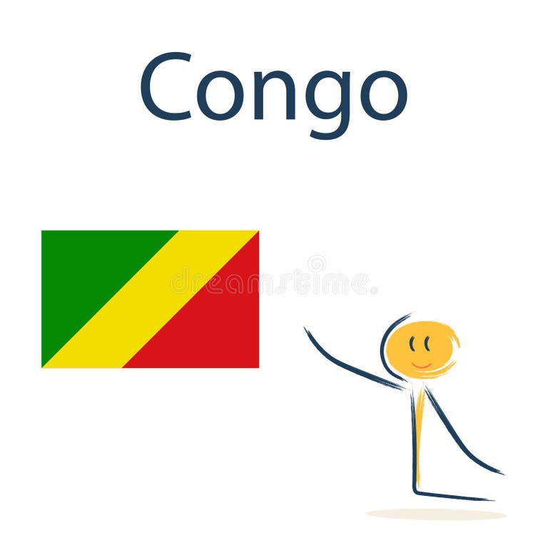 Character with the Flag of Congo Stock Vector - Illustration of number ...