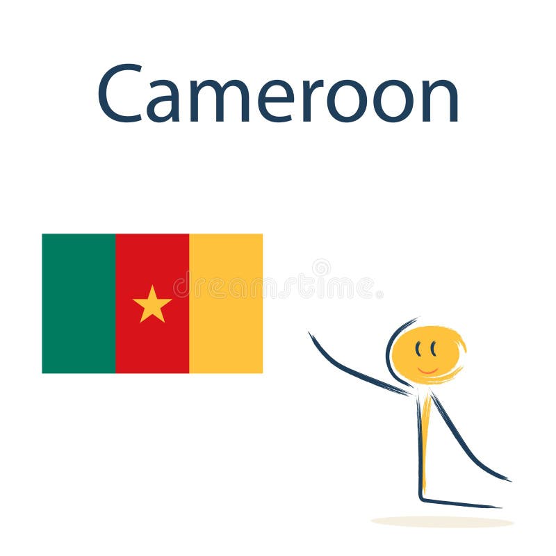 Character with the Flag of Cameroon Stock Vector - Illustration of text ...