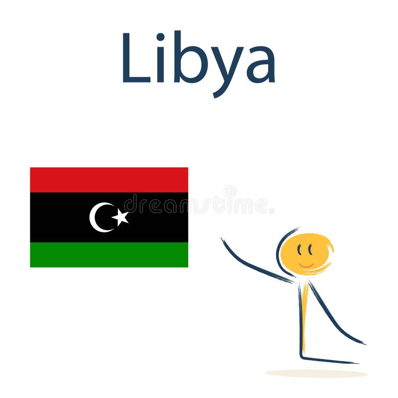 Character with the Flag of Libya Stock Vector - Illustration of country ...