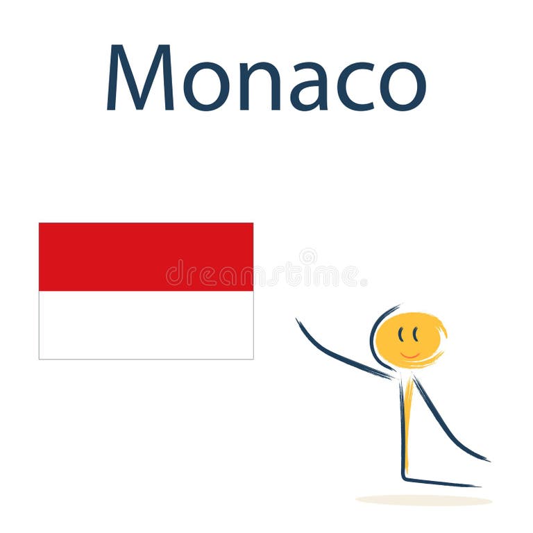 Character with the Flag of Monaco Stock Vector - Illustration of label ...