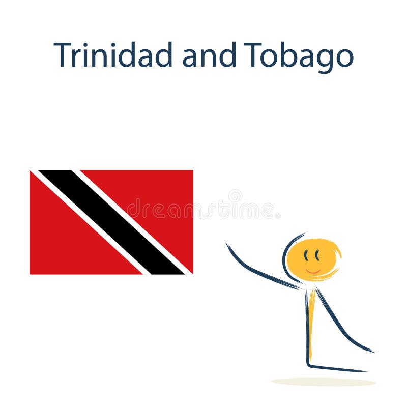 Character with the Flag of Trinidad and Tobago Stock Vector ...