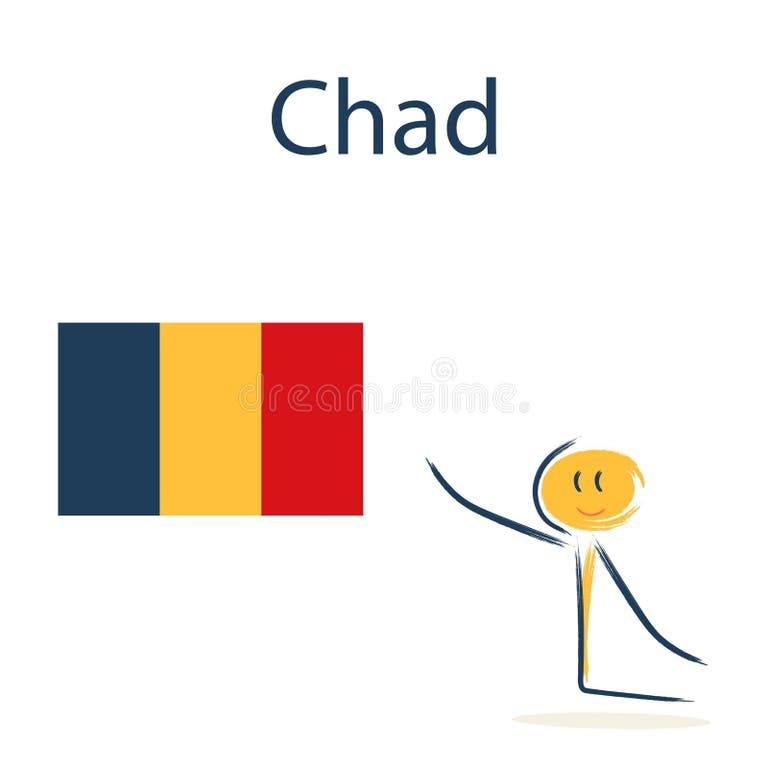 Character with the Flag of Chad Stock Vector - Illustration of ...