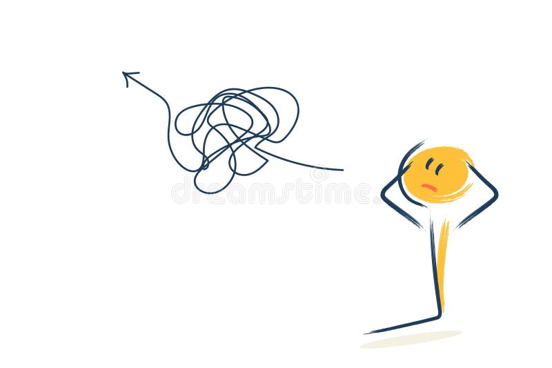 The Character is Confused, Does Not Know the Solution To the Problem ...